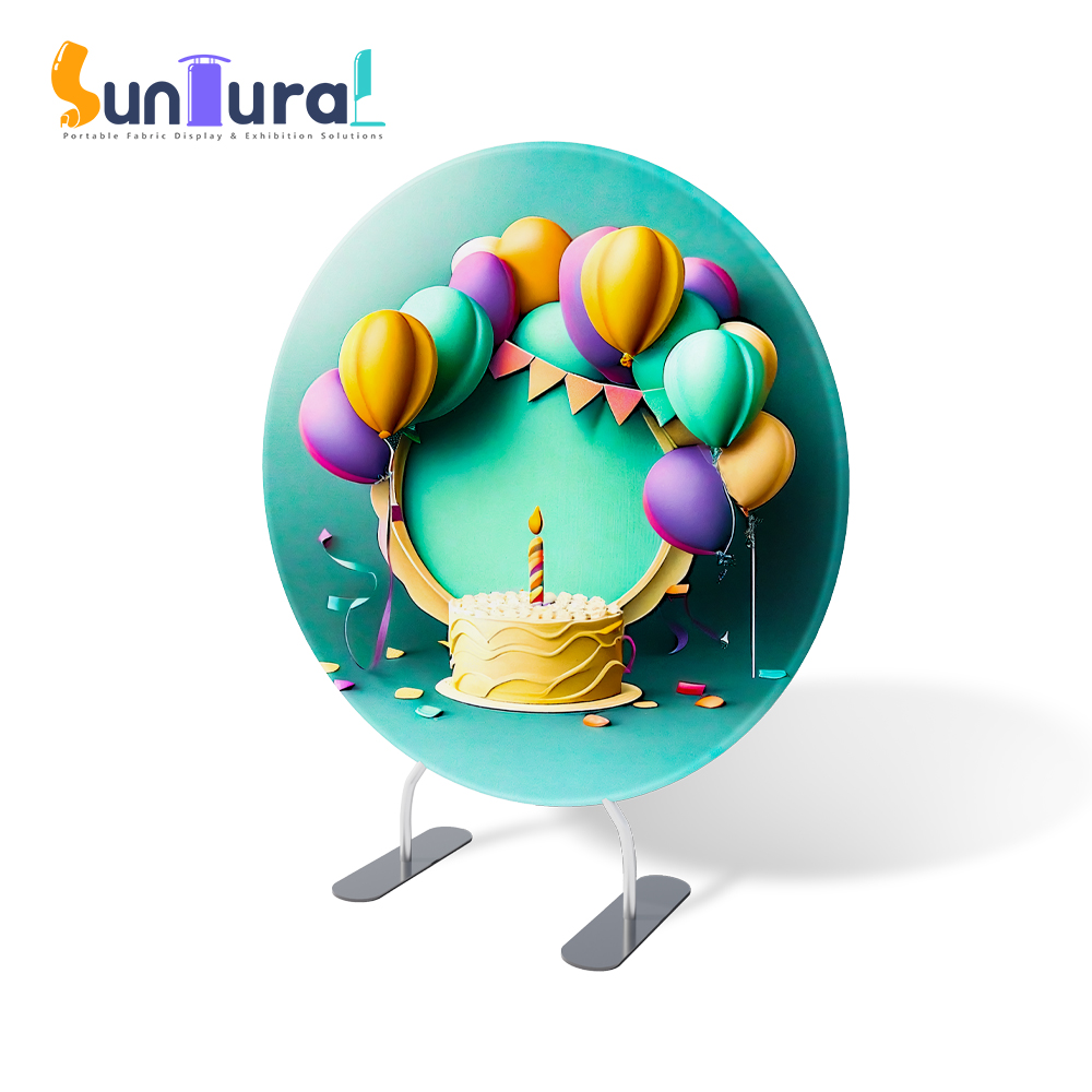 Hot Sale Custom Design Round Backdrop - Buy, Stretch Tension Fabric ...